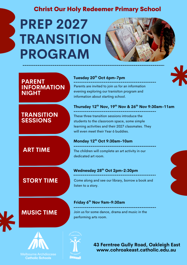 Prep Transition at COHR – Christ Our Holy Redeemer